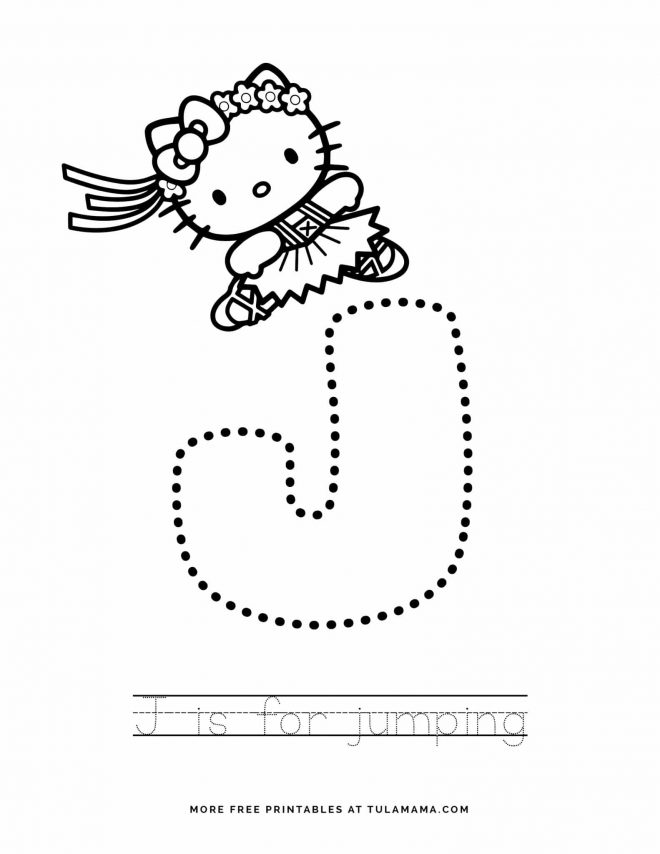 Free Printable Hello Kitty Tracing Letters Worksheets - Tulamama
