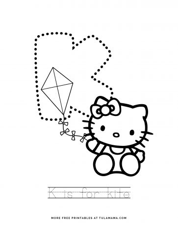 Free Printable Hello Kitty Tracing Letters Worksheets - Tulamama