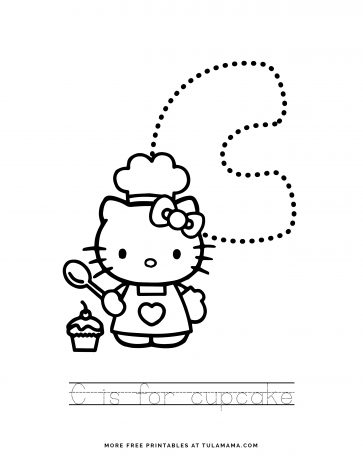 Free Printable Hello Kitty Tracing Letters Worksheets - Tulamama