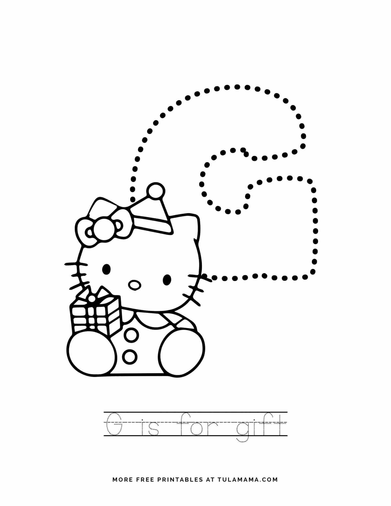 Free Printable Hello Kitty Tracing Letters Worksheets - Tulamama