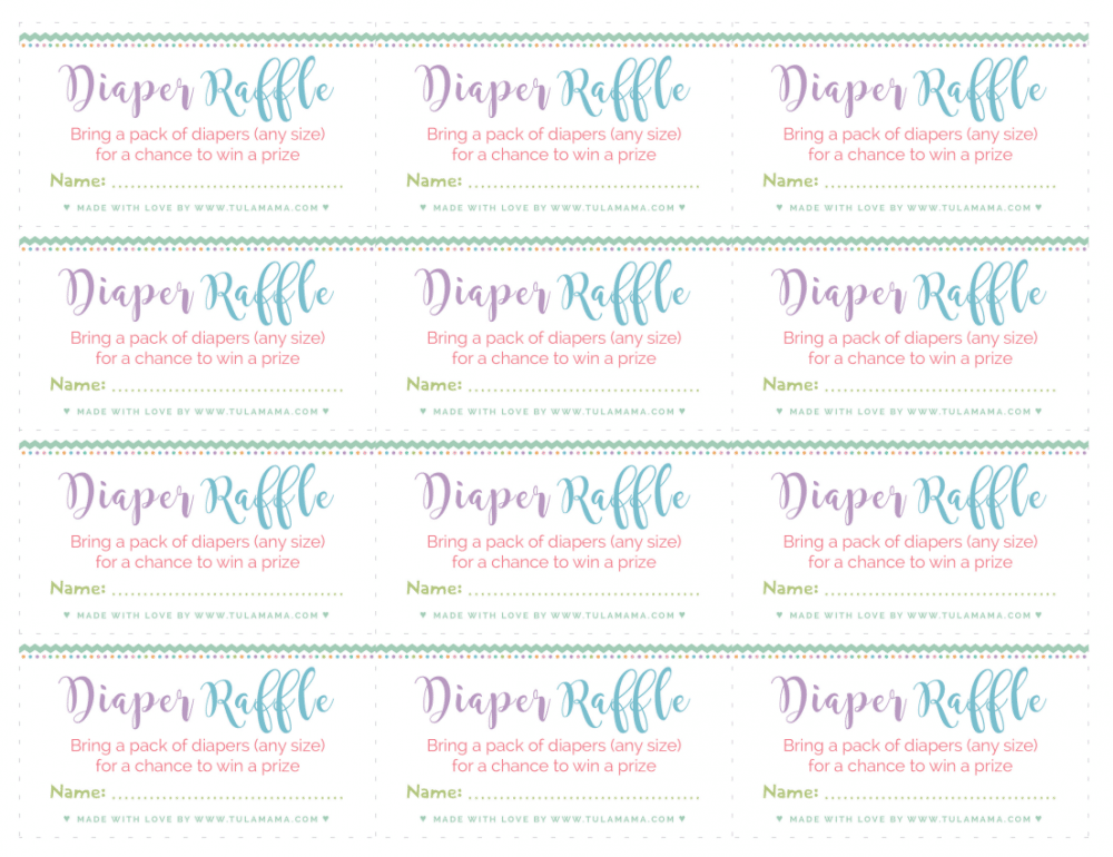 Free, Easy To Print Diaper Raffle Tickets - Tulamama