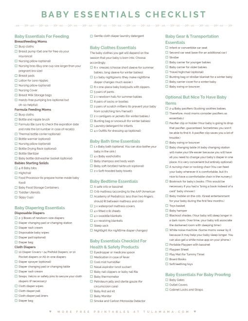 Baby Necessities From A To Z - Tulamama