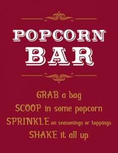 FREE Printable Popcorn Sign Ideas - Tulamama