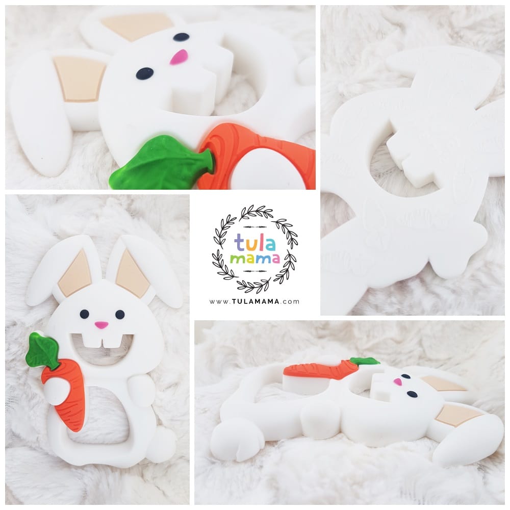 Bunny Rabbit Silicone Teethers For Baby - Tulamama