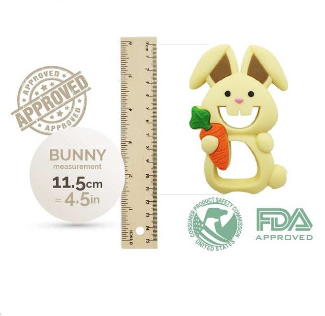 Bunny Rabbit Silicone Teethers For Baby - Tulamama