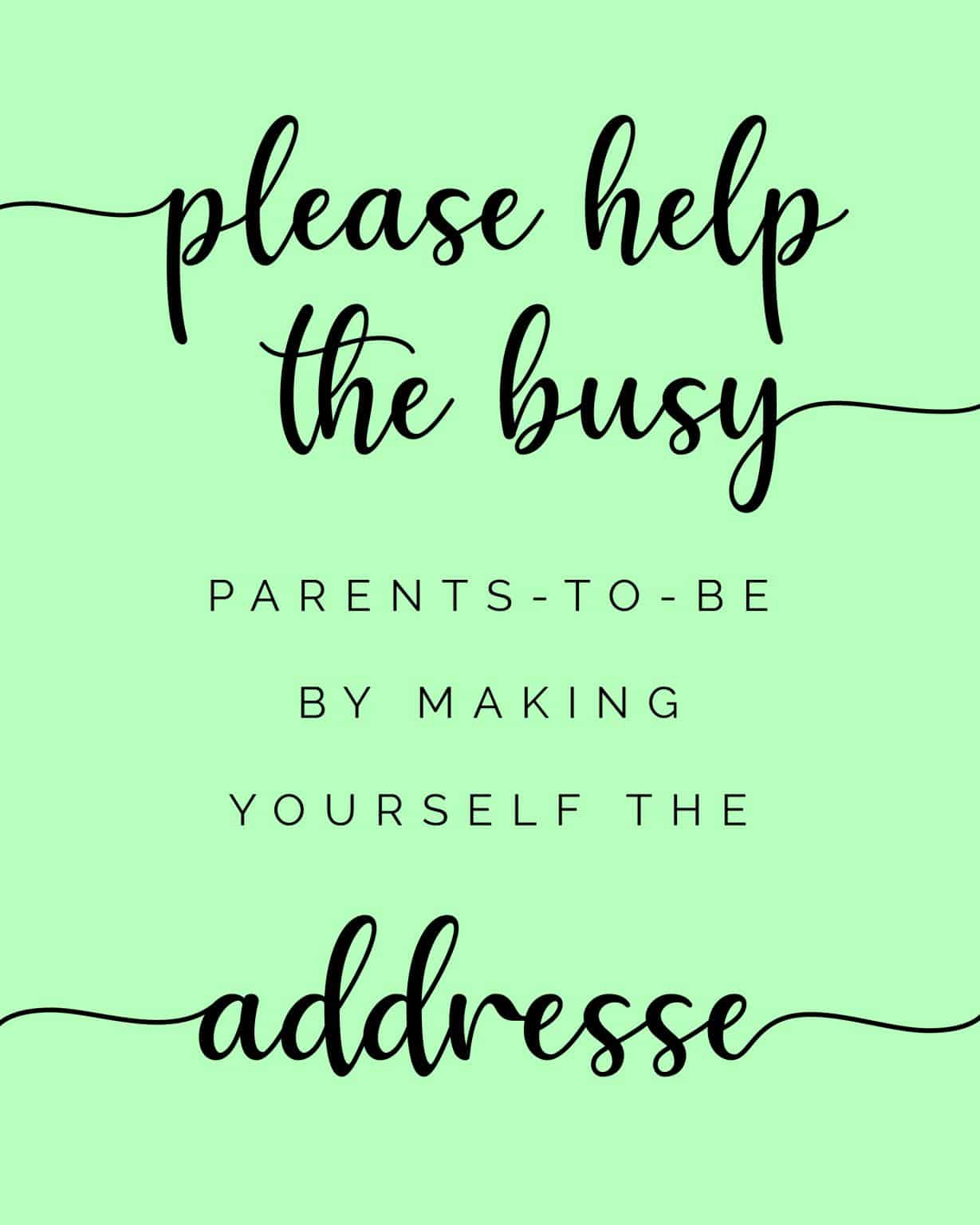 Please Help The Busy Mom To Be By Making Yourself The Addressee - Tulamama