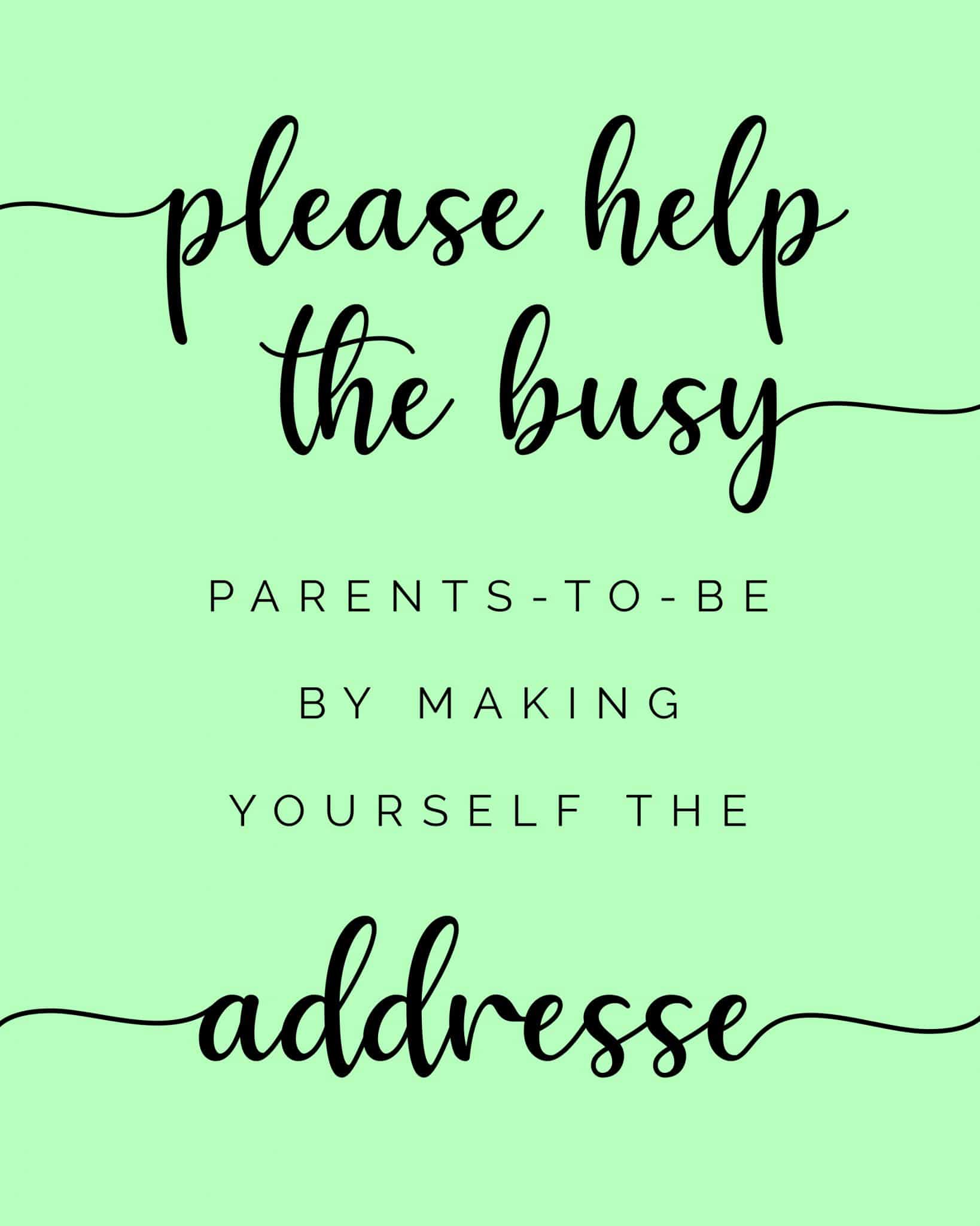 Please Help The Busy Mom To Be By Making Yourself The Addressee - Tulamama