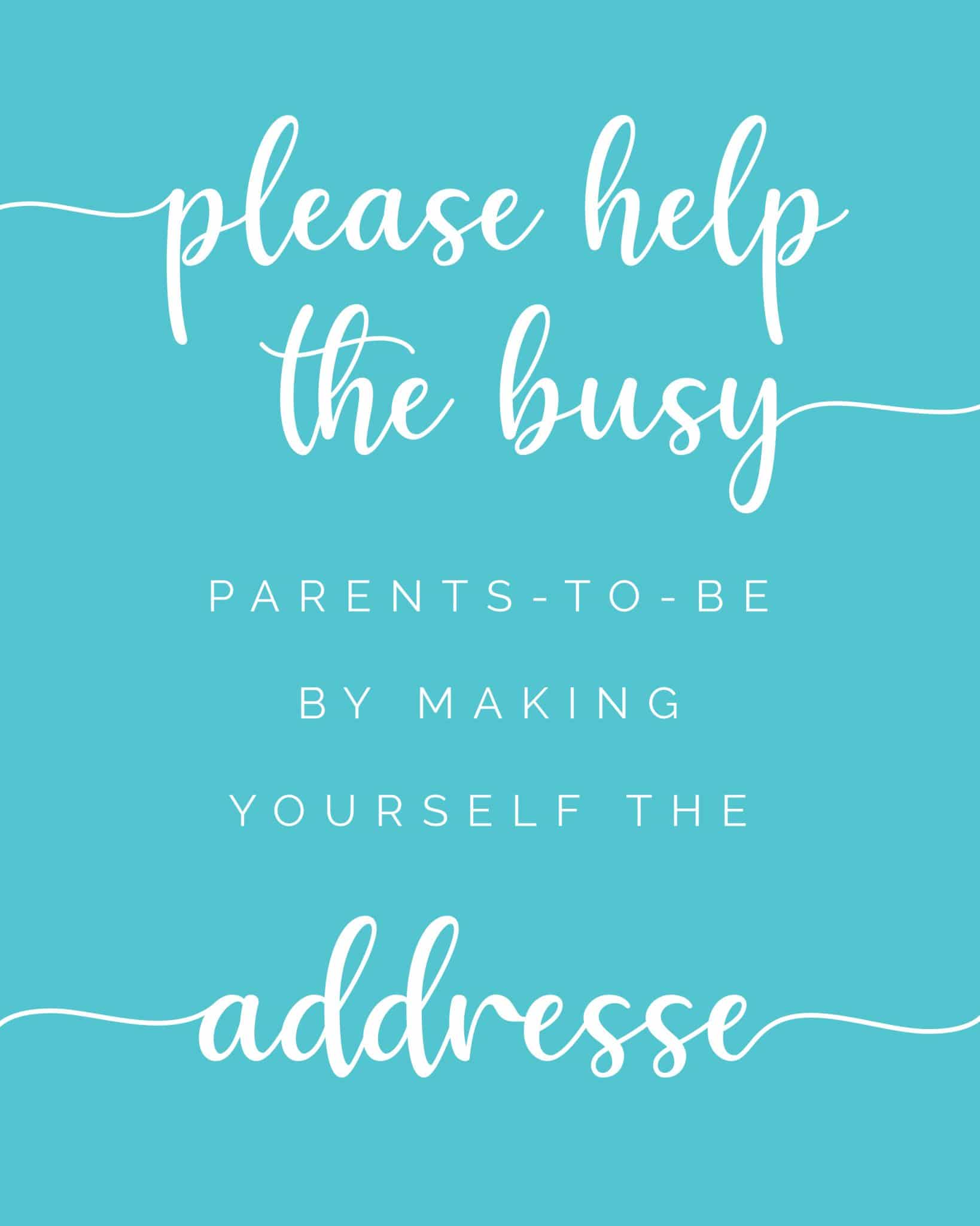 Please Help The Busy Mom To Be By Making Yourself The Addressee - Tulamama