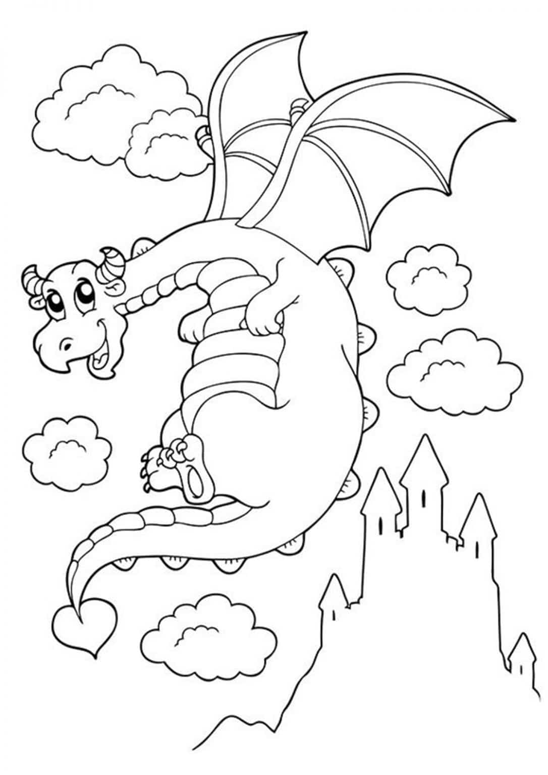 Free & Easy To Print Dragon Coloring Pages - Tulamama