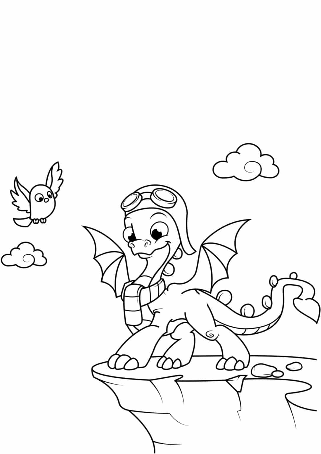 Free & Easy To Print Dragon Coloring Pages - Tulamama