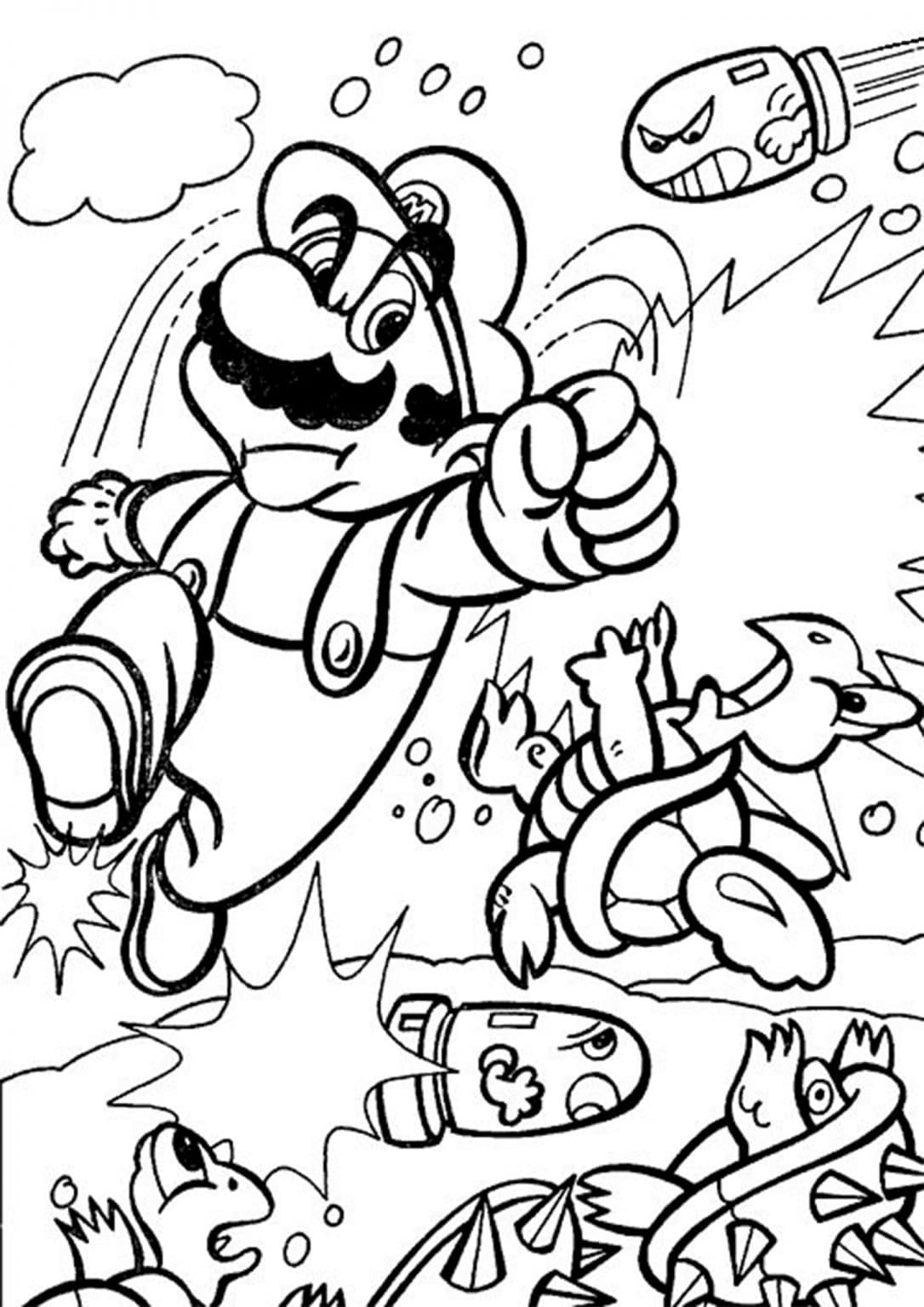 Free & Easy To Print Mario Coloring Page - Tulamama