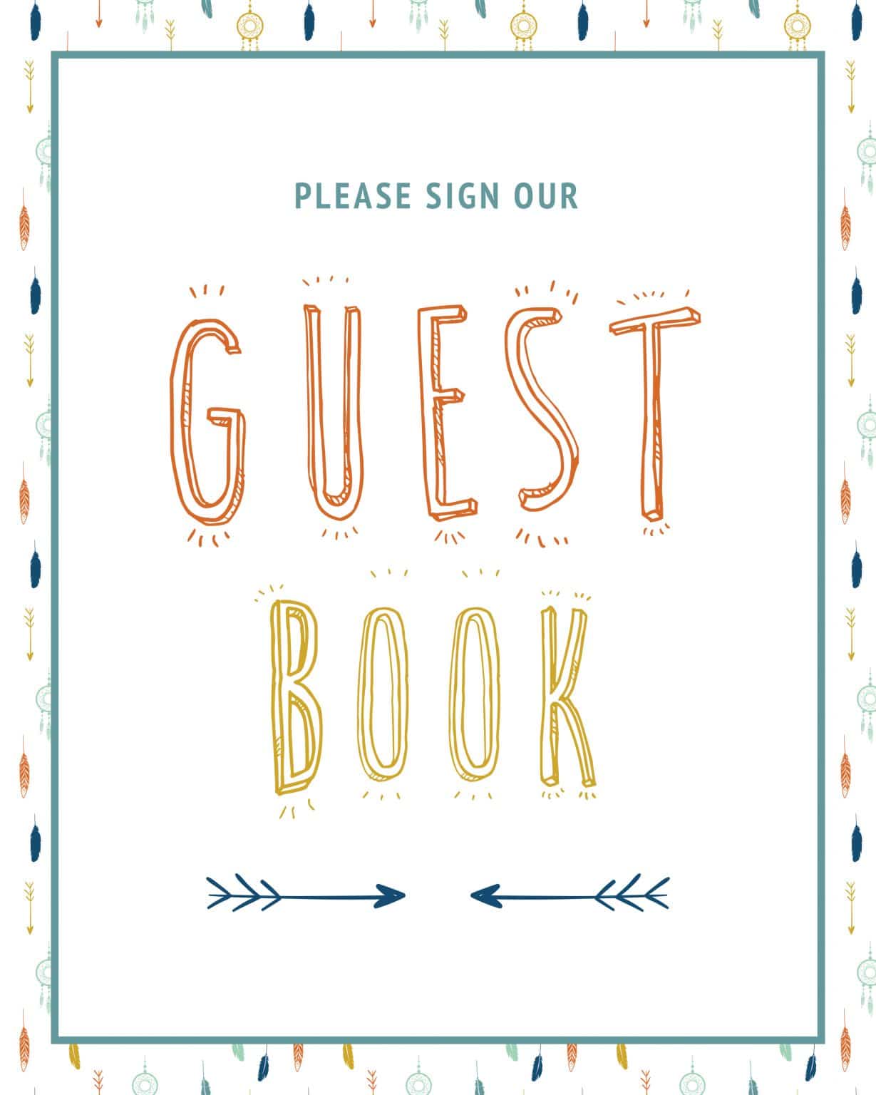 Please Sign Our Guestbook - Free Printable - Tulamama