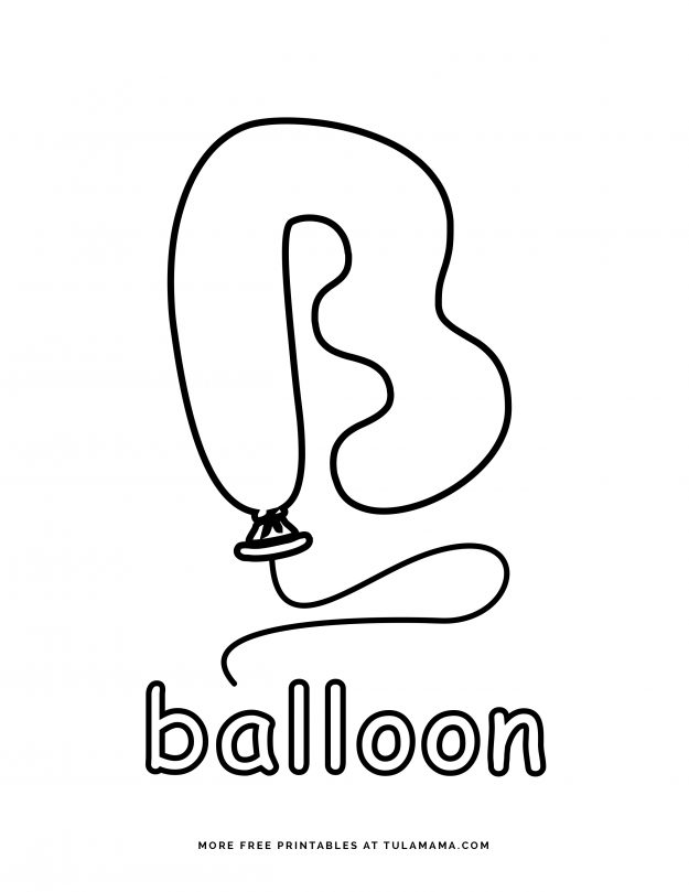 Fun, Printable Letter Balloons Coloring Pages For Preschoolers - Tulamama