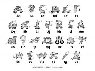 Letters In The Alphabet Automobiles - Fun Coloring Pages - Tulamama