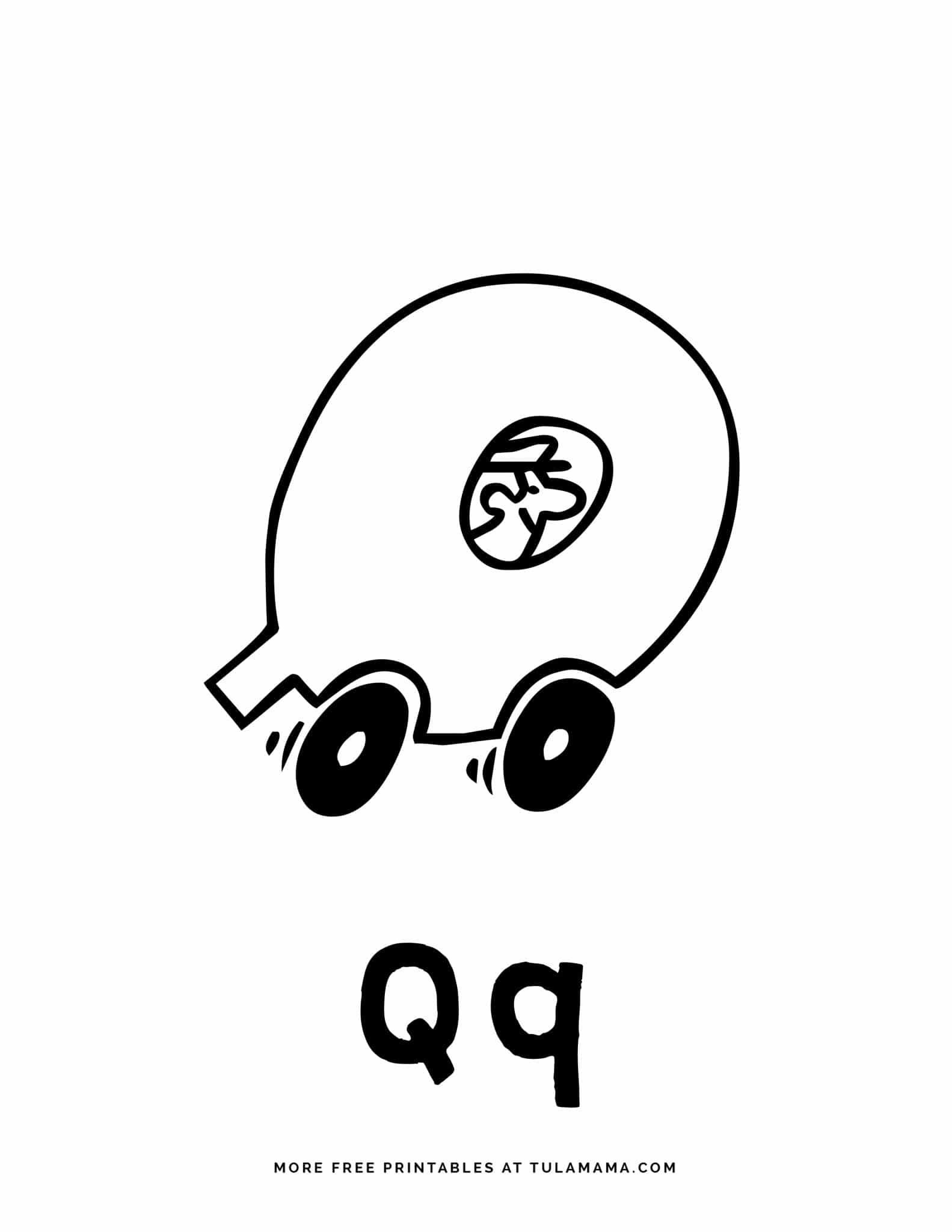 Fun And Easy To Print Alphabet Coloring Pages On Wheels - Tulamama