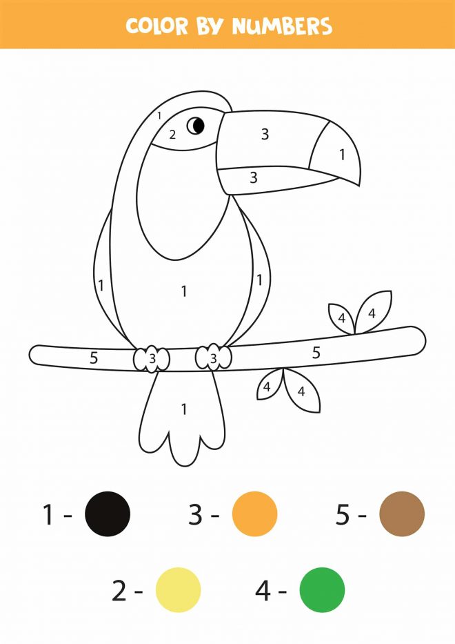 Free Printable Color by Number Worksheets For Kindergarten - Tulamama