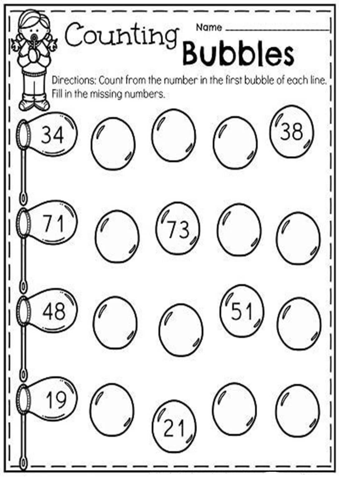 Free & Fun Missing Number Worksheets - Tulamama