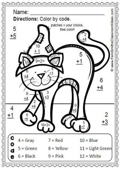 Free Printable Color by Number Worksheets For Kindergarten - Tulamama
