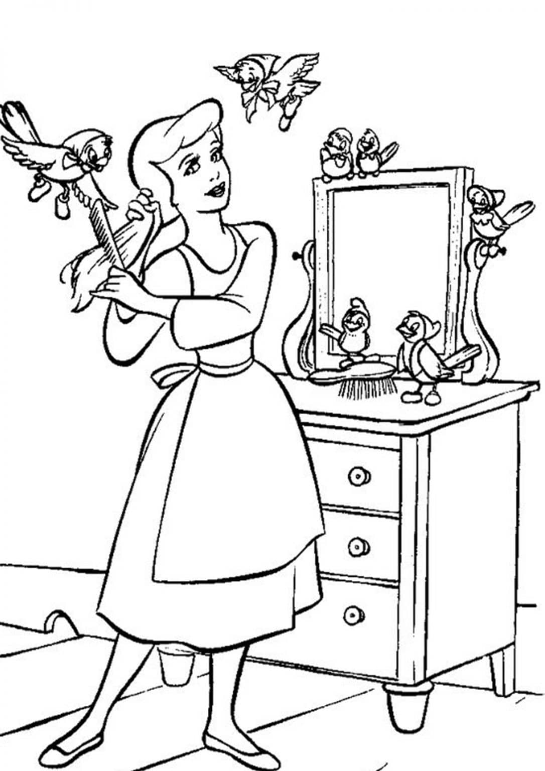 Free & Easy To Print Cinderella Coloring Pages - Tulamama