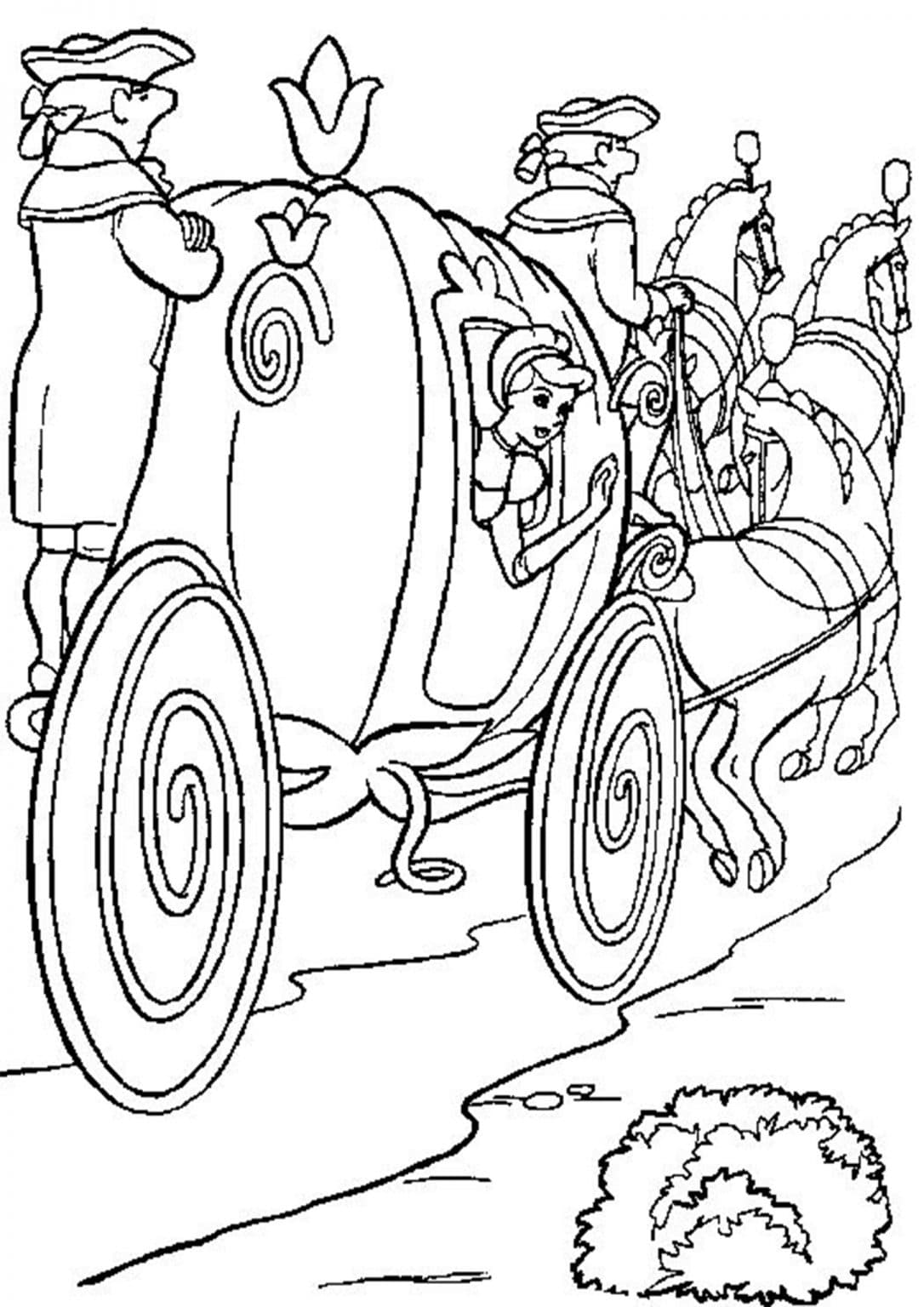 Free & Easy To Print Cinderella Coloring Pages - Tulamama