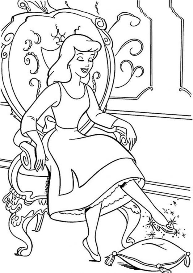 Free & Easy To Print Cinderella Coloring Pages - Tulamama