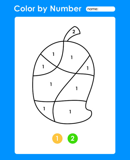 Free Printable Color by Number Worksheets For Kindergarten - Tulamama