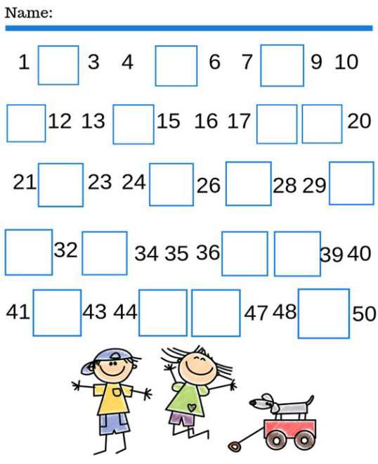 Free & Fun Missing Number Worksheets - Tulamama