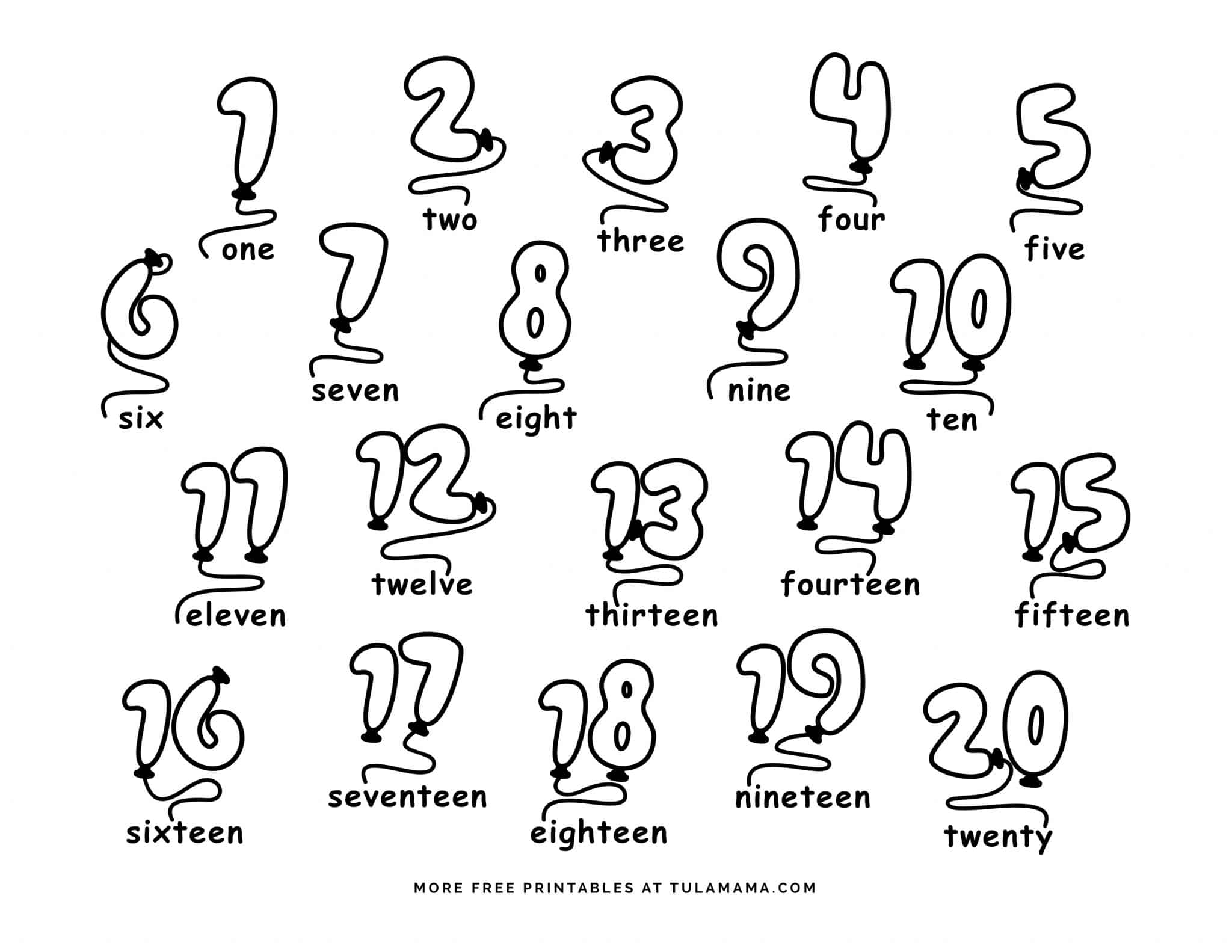 Free & Cute Number Coloring Pages For Fun Learning - Tulamama