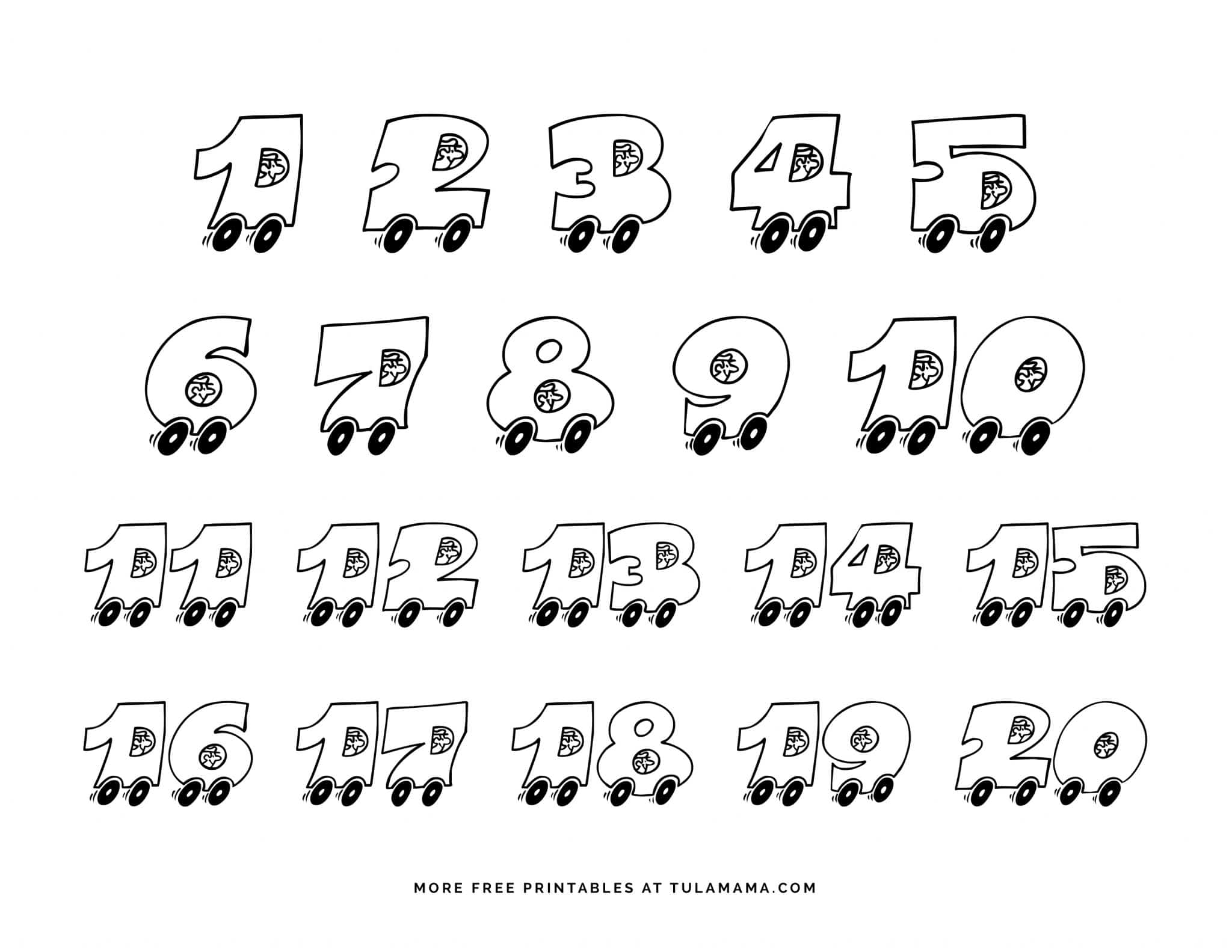 Free & Cute Number Coloring Pages For Fun Learning - Tulamama