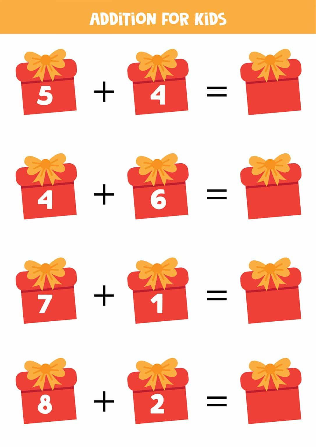 Free Printable Kindergarten Addition Worksheets - Tulamama