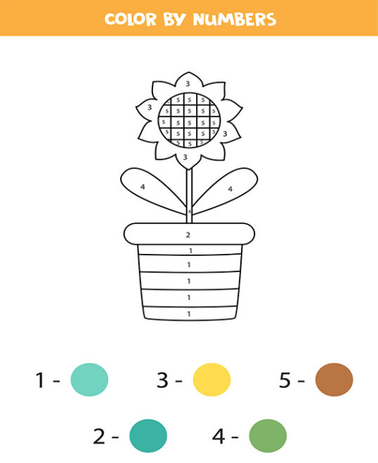 Free Printable Color by Number Worksheets For Kindergarten - Tulamama