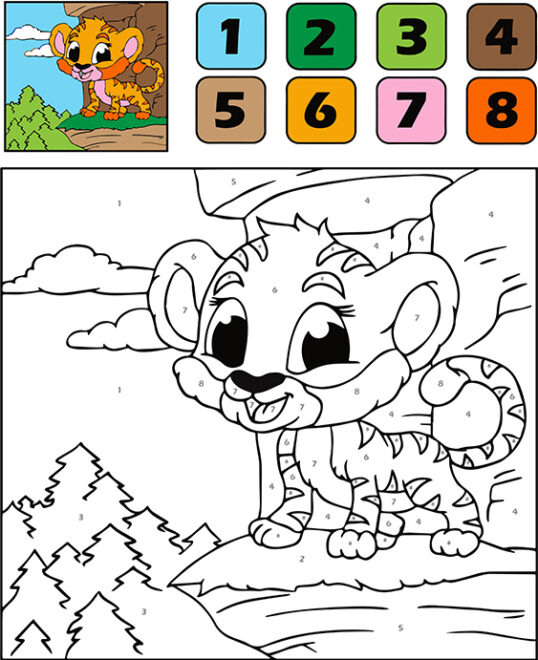 Free Printable Color by Number Worksheets For Kindergarten - Tulamama