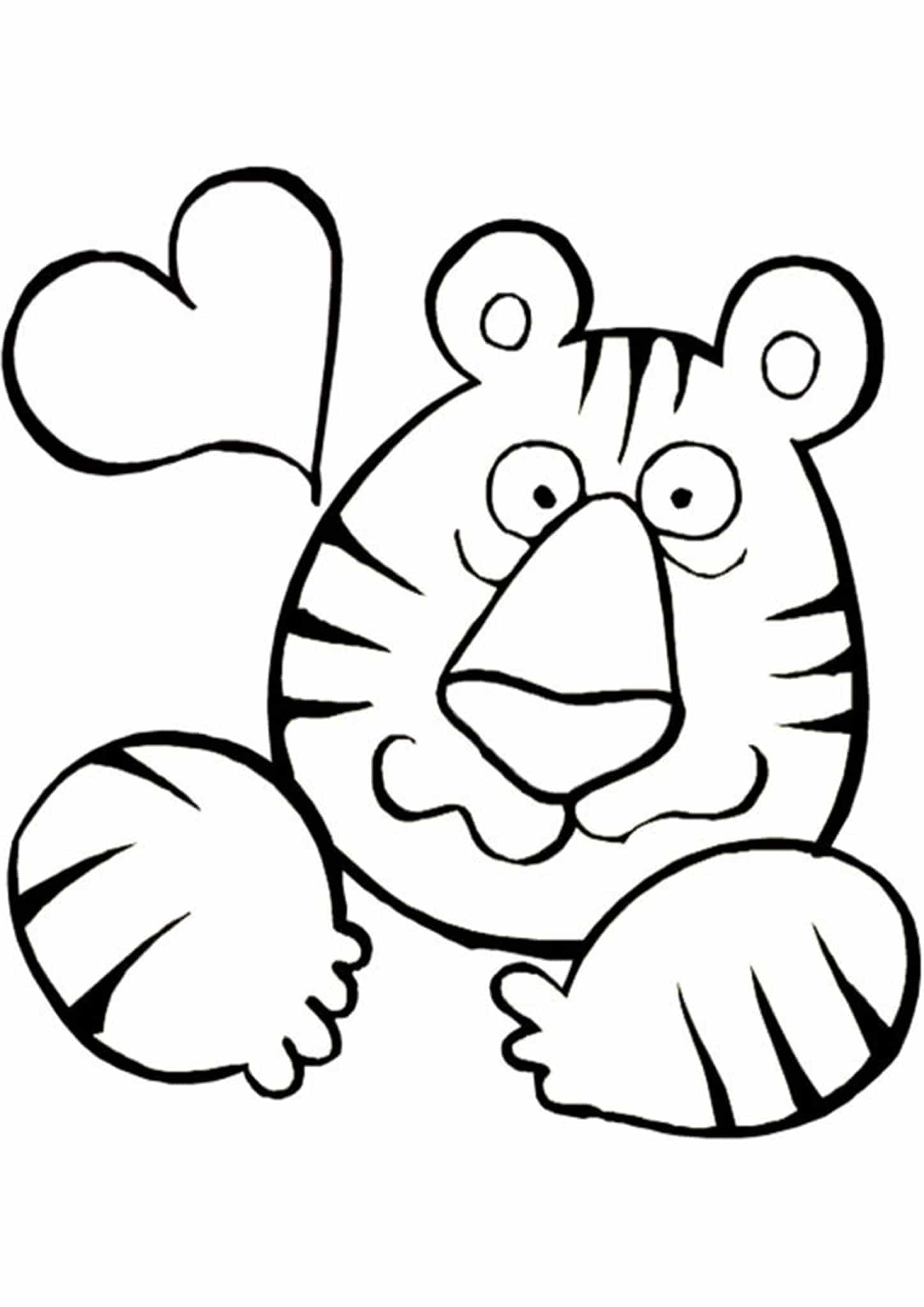 Easy Tiger Coloring Pages