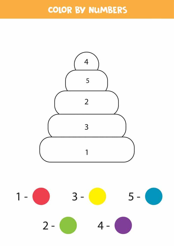 Free Printable Color by Number Worksheets For Kindergarten - Tulamama