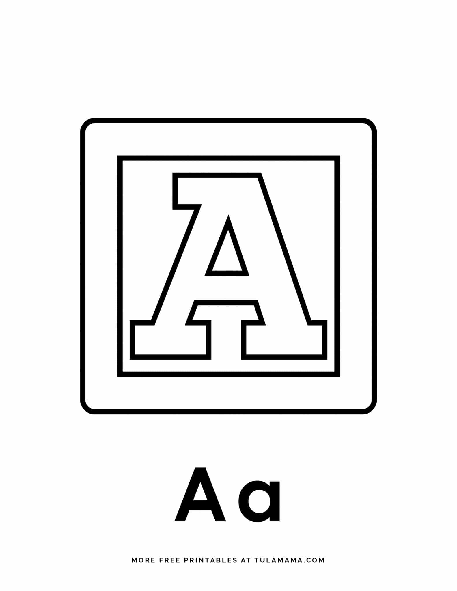Free Printable Alphabet Blocks & Coloring Pages - Tulamama