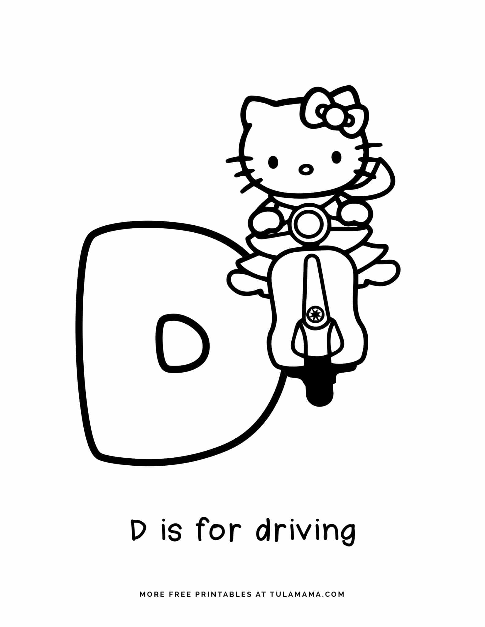 Free Hello Kitty Printables And ABC Coloring Pages - Tulamama