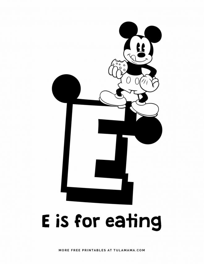 Free Printable Mickey Mouse ABC Coloring Pages - Tulamama
