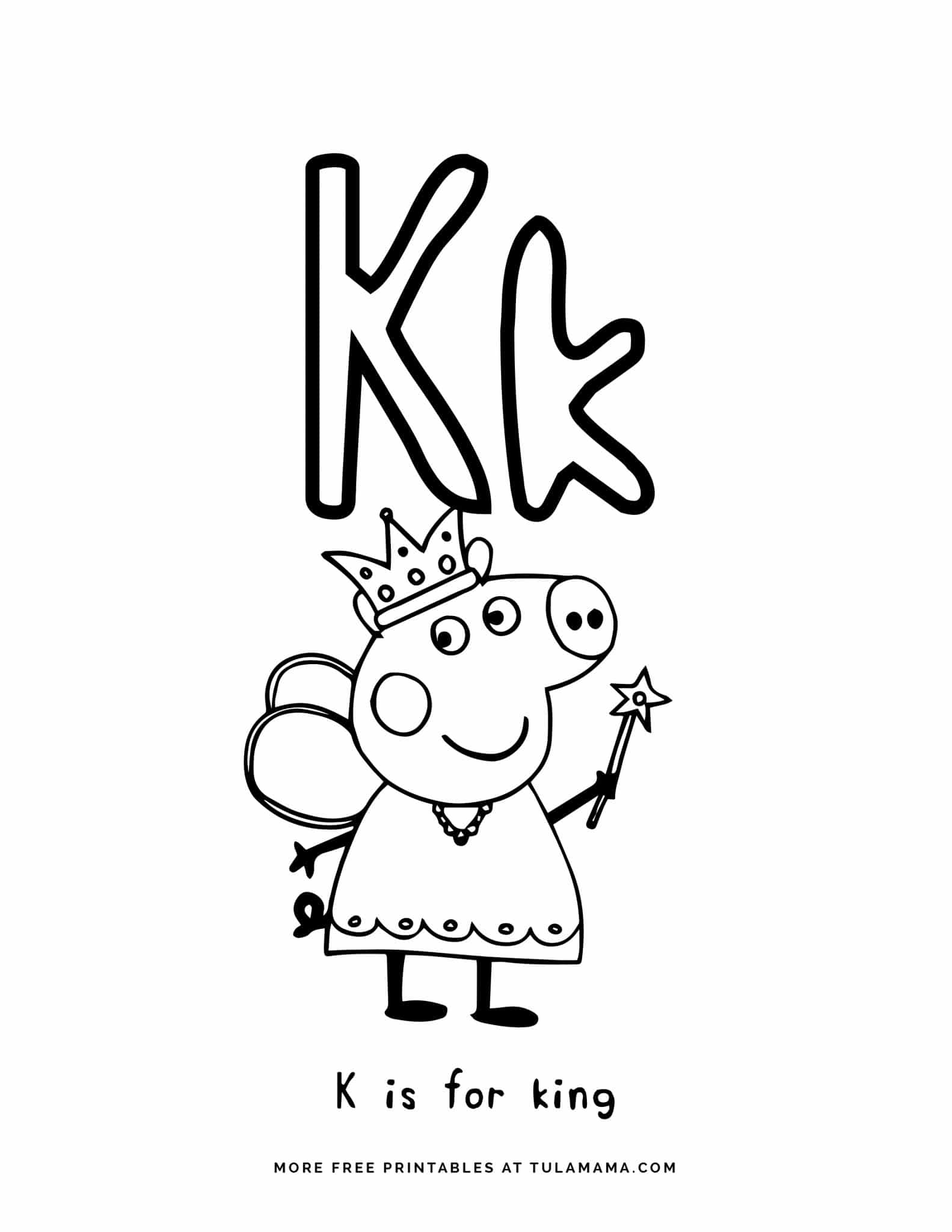 Free Printable Peppa Pig ABC Coloring Pages For Preschoolers - Tulamama
