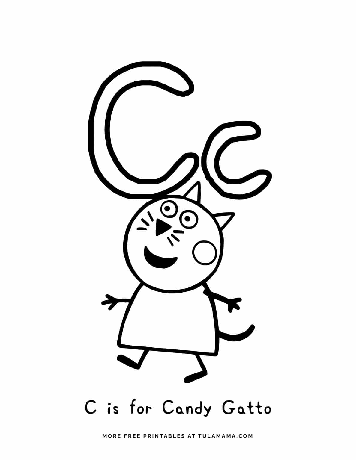 Free Printable Peppa Pig ABC Coloring Pages For Preschoolers - Tulamama