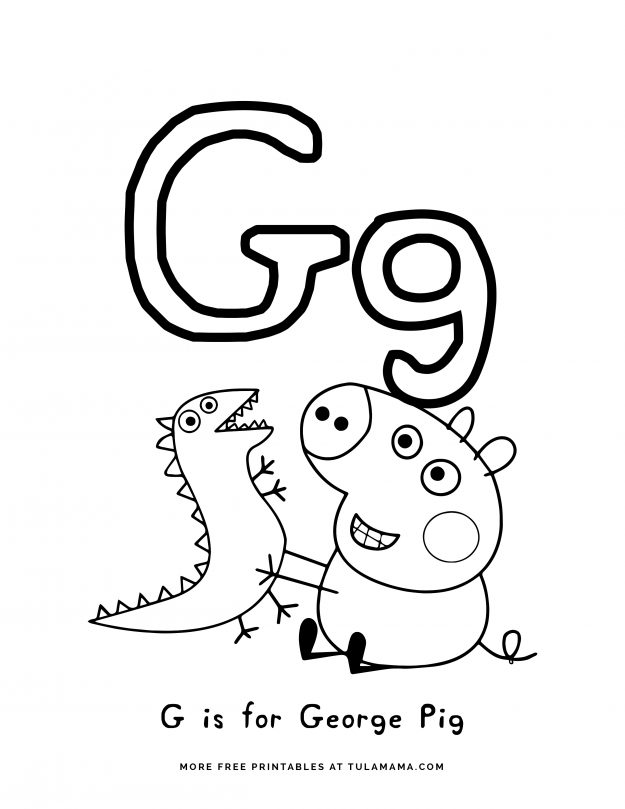 Free Printable Peppa Pig ABC Coloring Pages For Preschoolers - Tulamama
