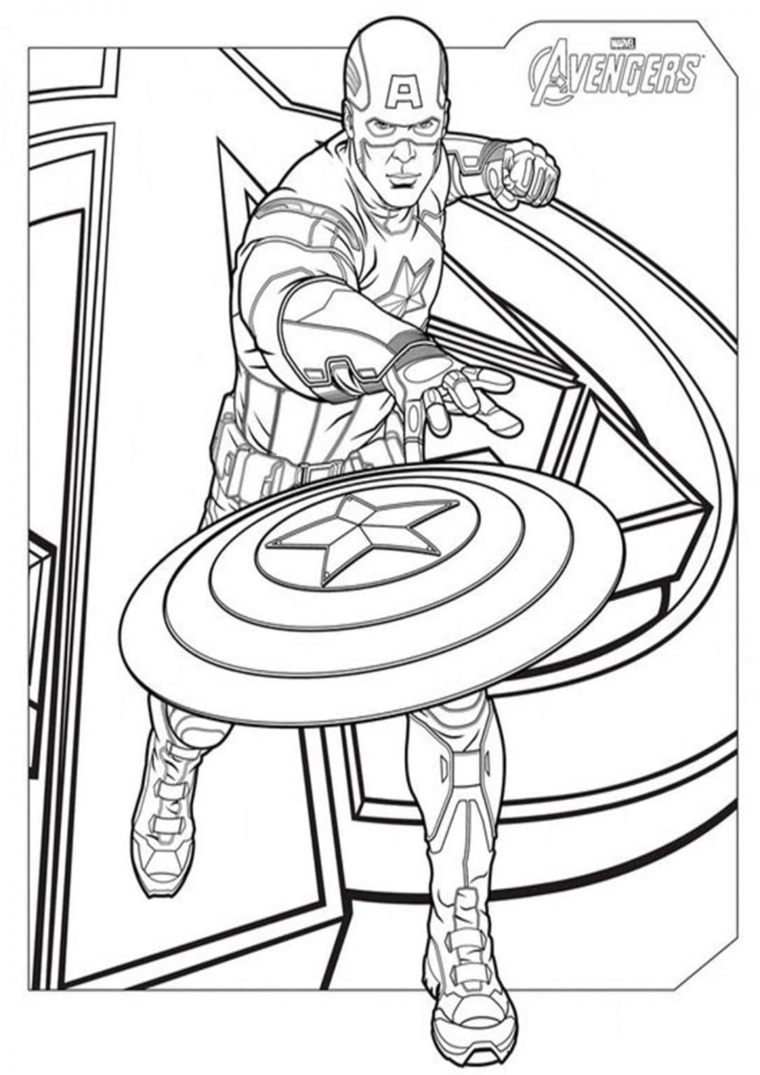 Free & Easy To Print Captain America Coloring Pages - Tulamama