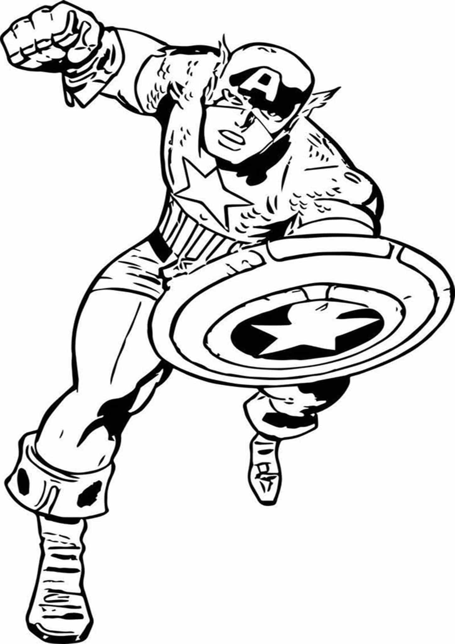 Free & Easy To Print Captain America Coloring Pages - Tulamama