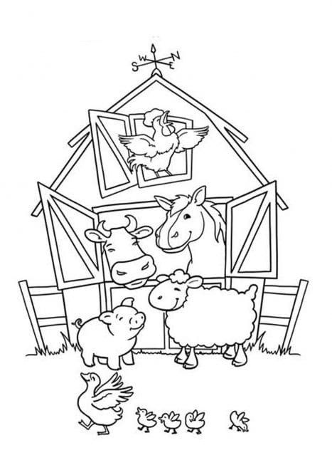 Free & Easy To Print Farm Animal Coloring Pages - Tulamama