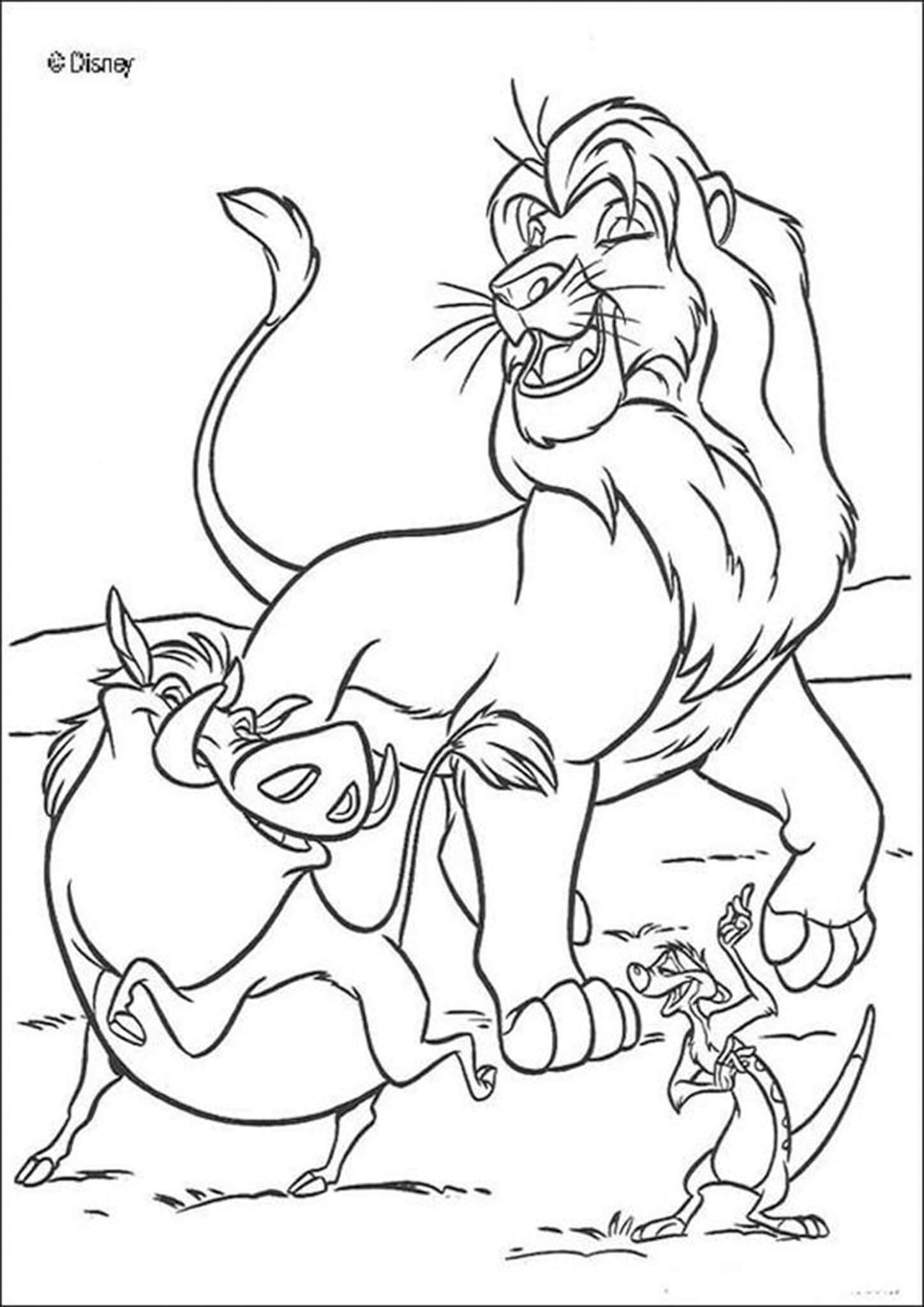 Free & Easy To Print Lion King Coloring Pages - Tulamama