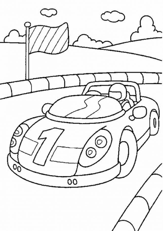 Free & Easy To Print Race Car Coloring Pages - Tulamama