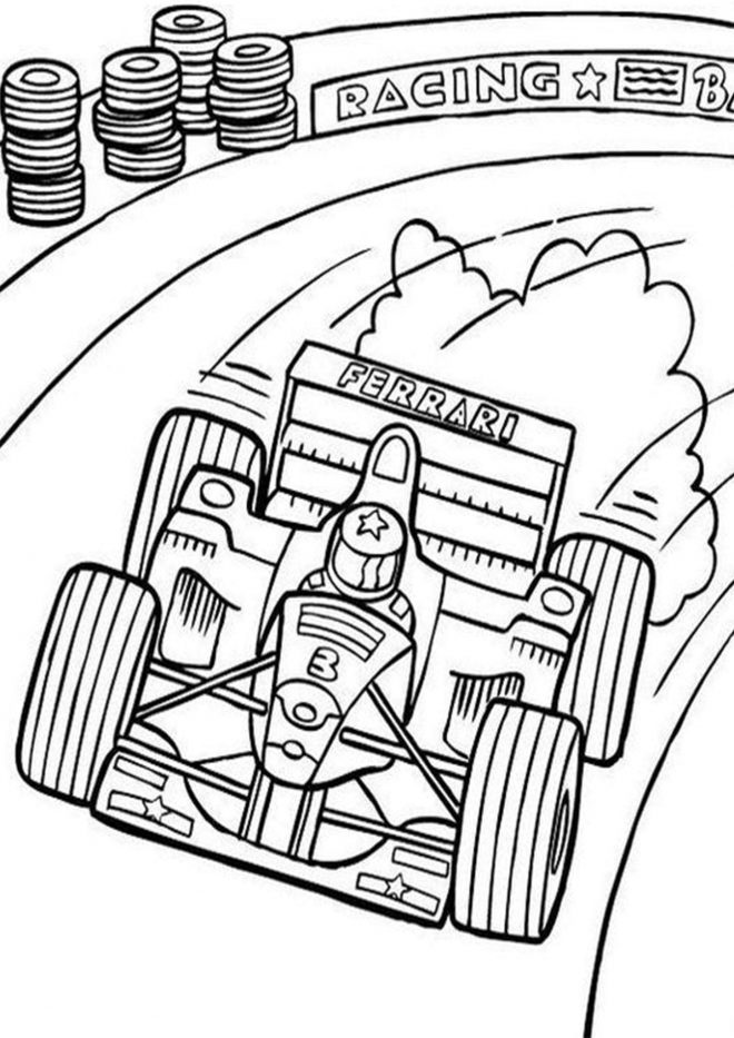 Free & Easy To Print Race Car Coloring Pages - Tulamama