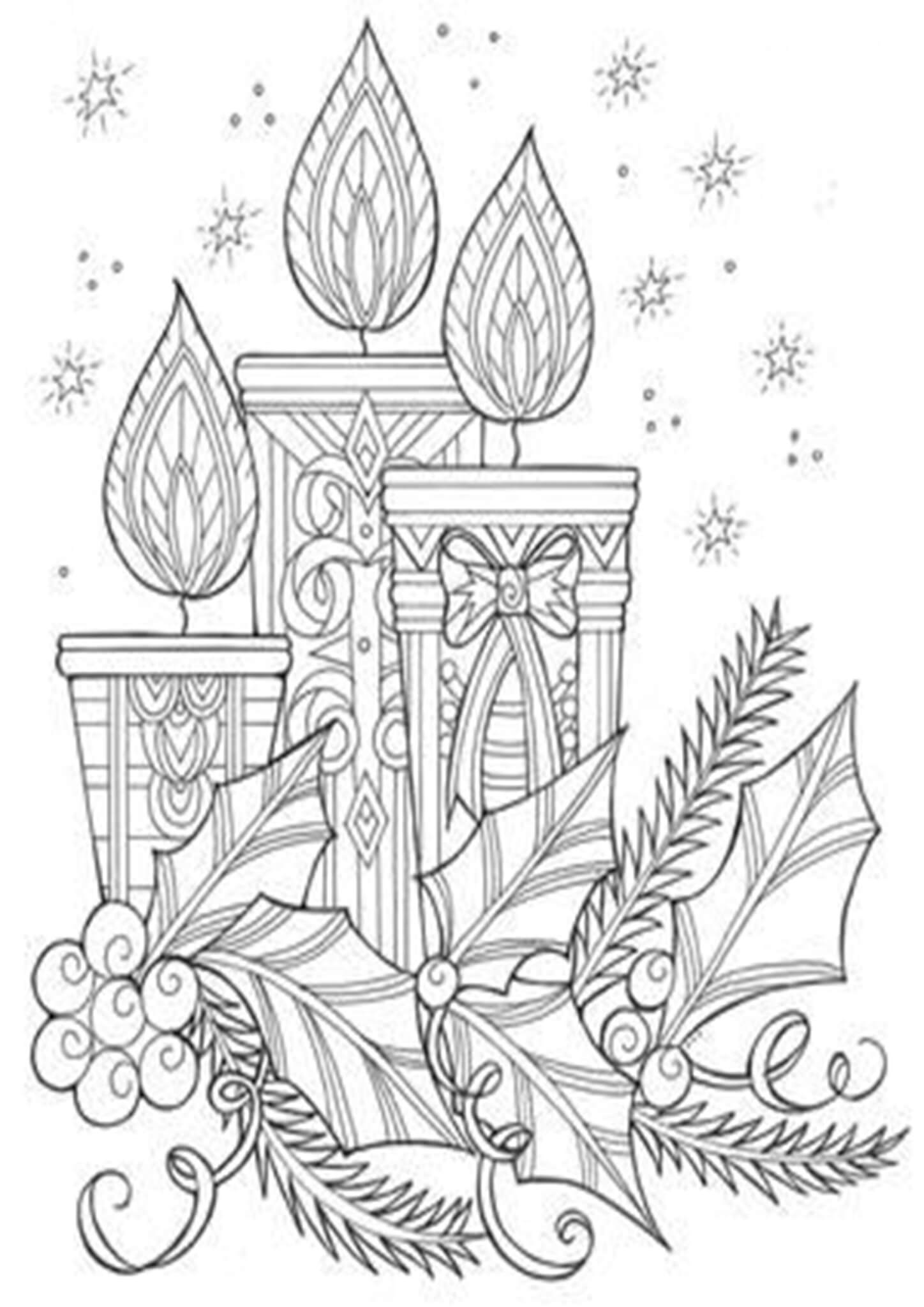 Free & Easy To Print Adult Christmas Coloring Pages - Tulamama