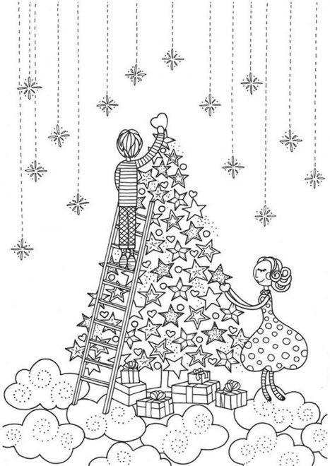 Free & Easy To Print Adult Christmas Coloring Pages - Tulamama