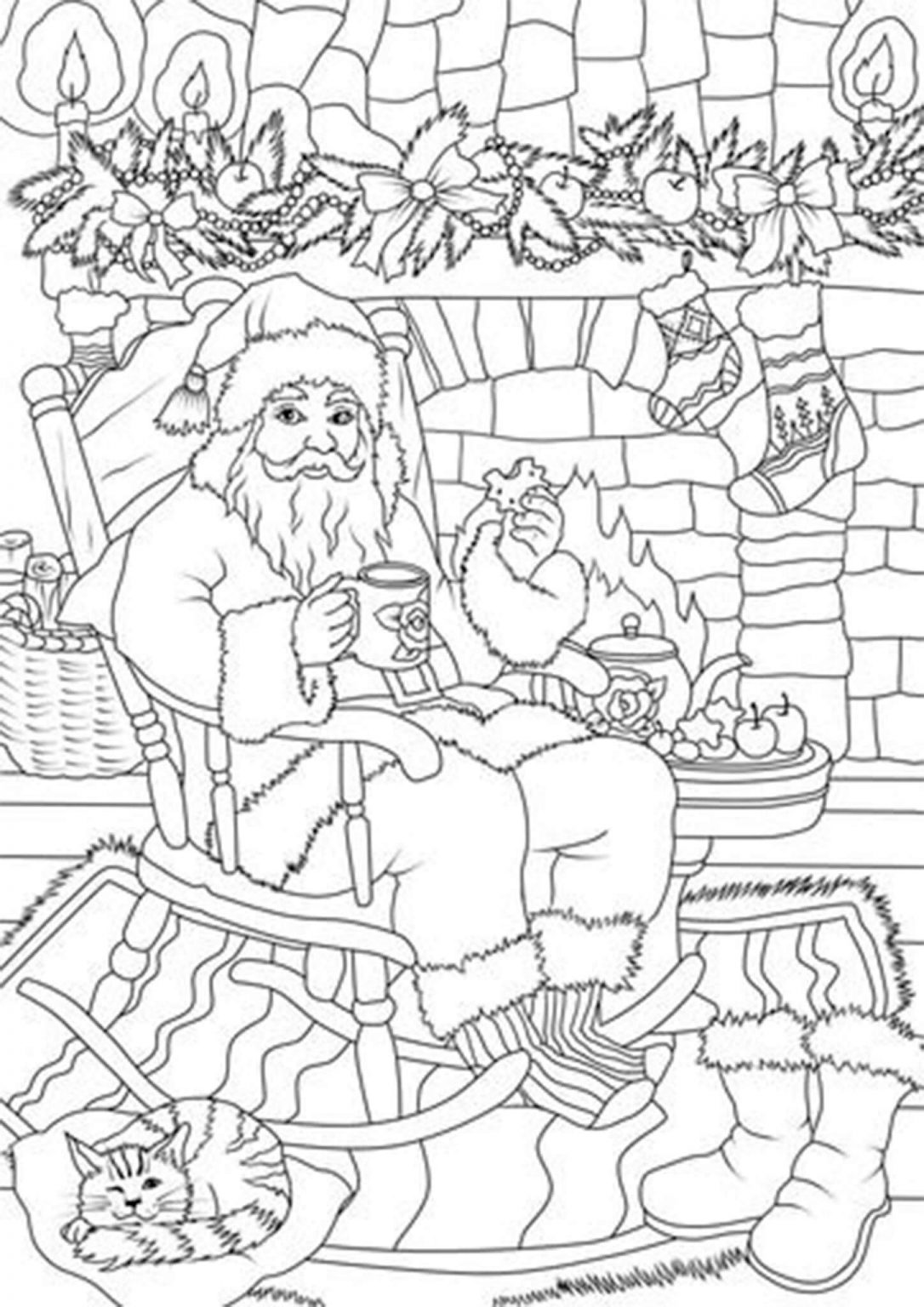 Free & Easy To Print Adult Christmas Coloring Pages - Tulamama