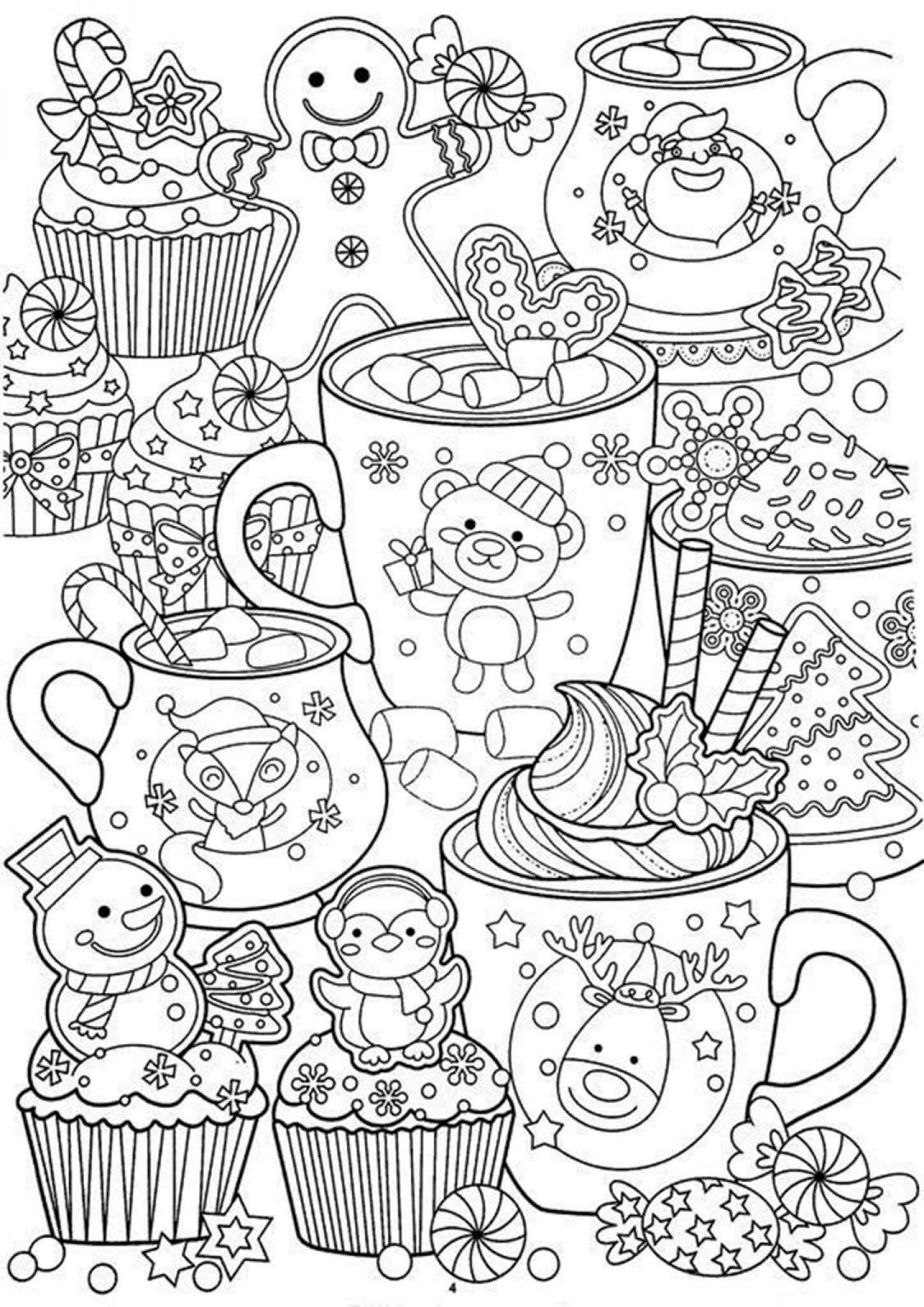 Free & Easy To Print Adult Christmas Coloring Pages - Tulamama